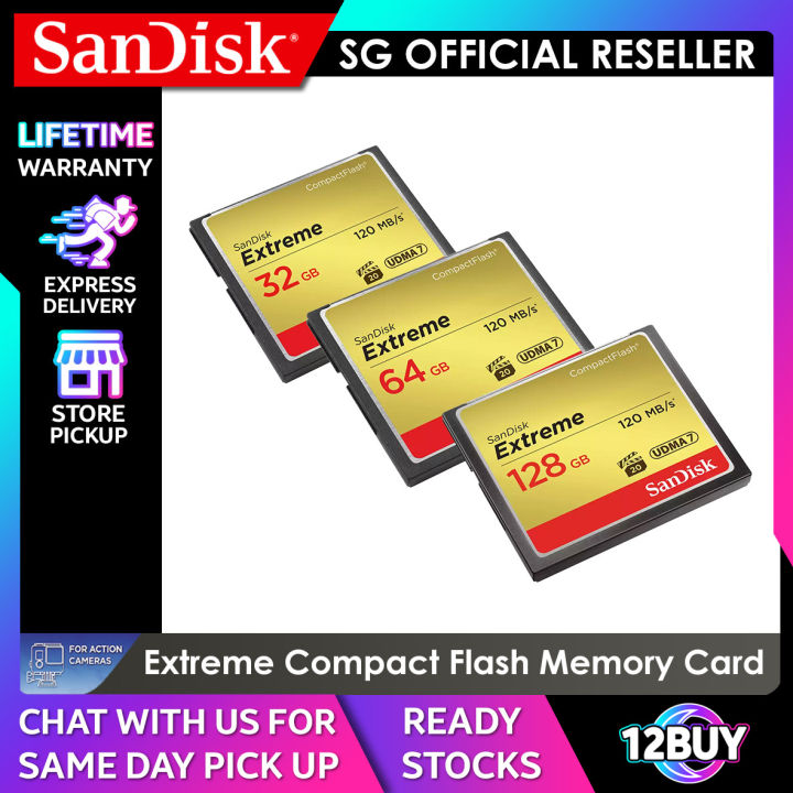 Sandisk Extreme Compact Flash Memory Card 32GB 64GB 128GB CFXS 12BUY ...