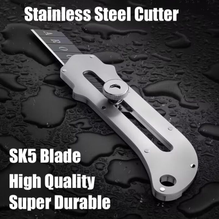 Pisau Cutter Stainless Besi 9in1 Cutter Stainless Pemotong Kertas Tajam ...