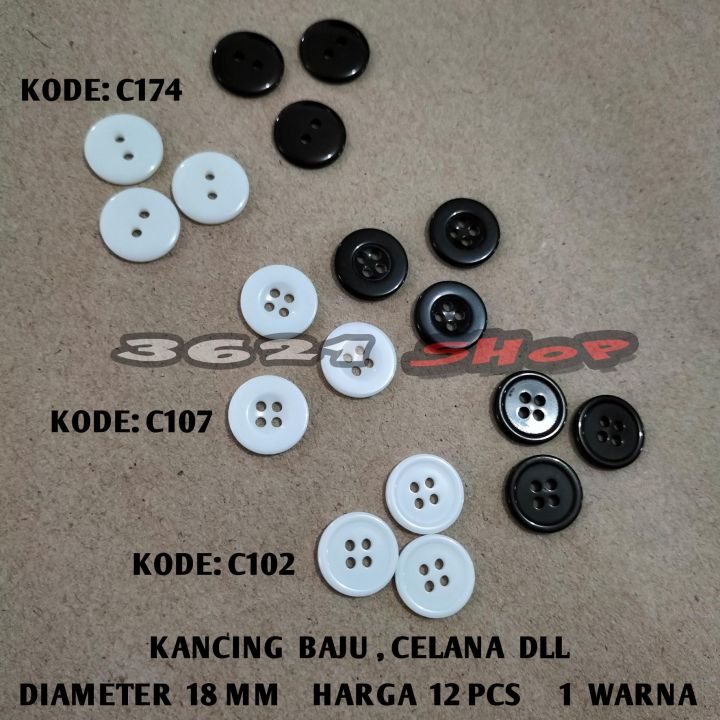 12 PCS Kancing baju 18 mm/kancing jas /kancing safari/kancing celana ...