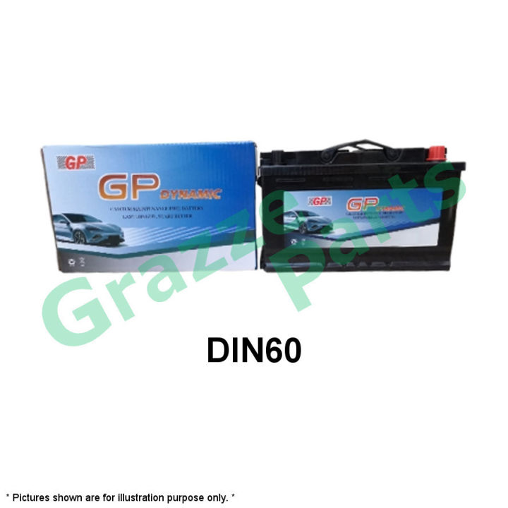 GP Dynamic MF CMF DIN60L | DIN60 | 56019 (60AH) Car Battery Bateri ...