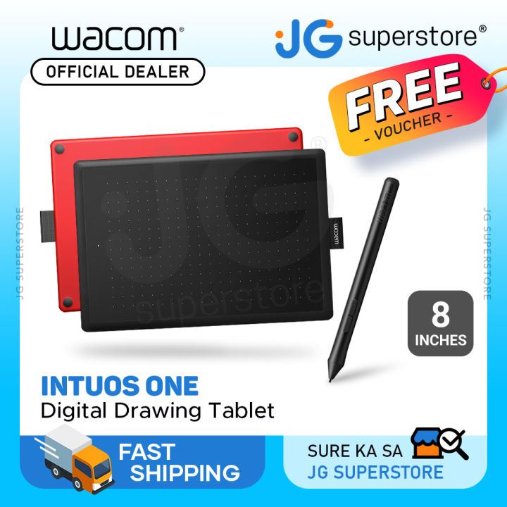 One by Wacom Creative Drawing Tablet with 8"/10" Active Drawing Area, Battery-free Wacom LP-190K ...