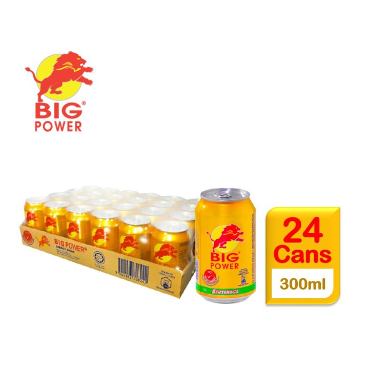 24 Cans Big Power Energy Drink 300ml Low Sugar Non-Carbonated Halal (1 ...