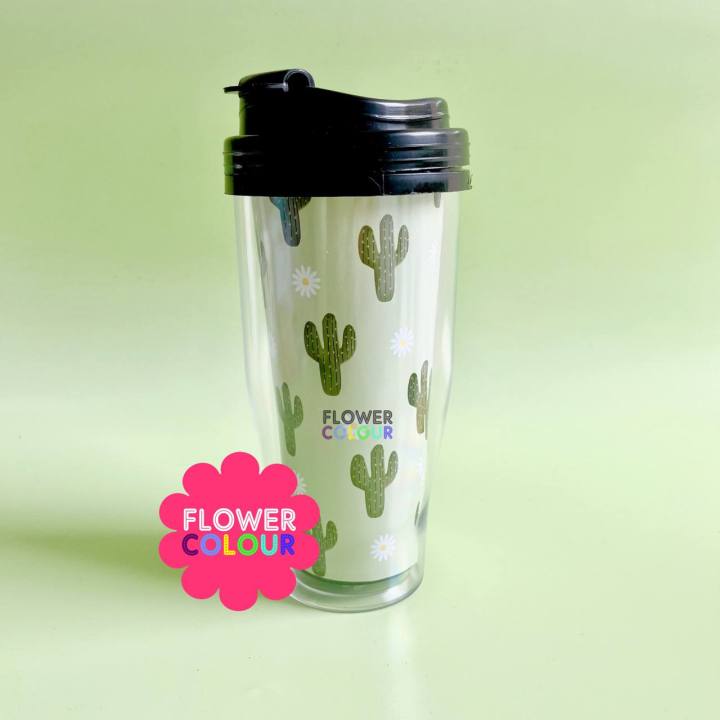 Tumbler Custom Tempat Minum Aesthetic Bunga | Tempat Minum Bunga Cactus ...