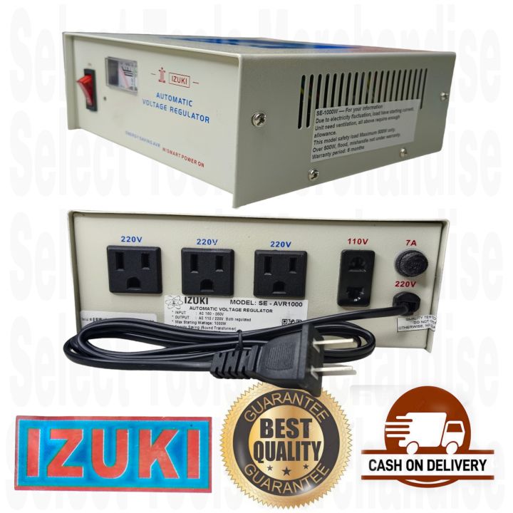 Izuki Automatic Voltage Regulator 1000W AVR for PC Computer (Time Delay ...