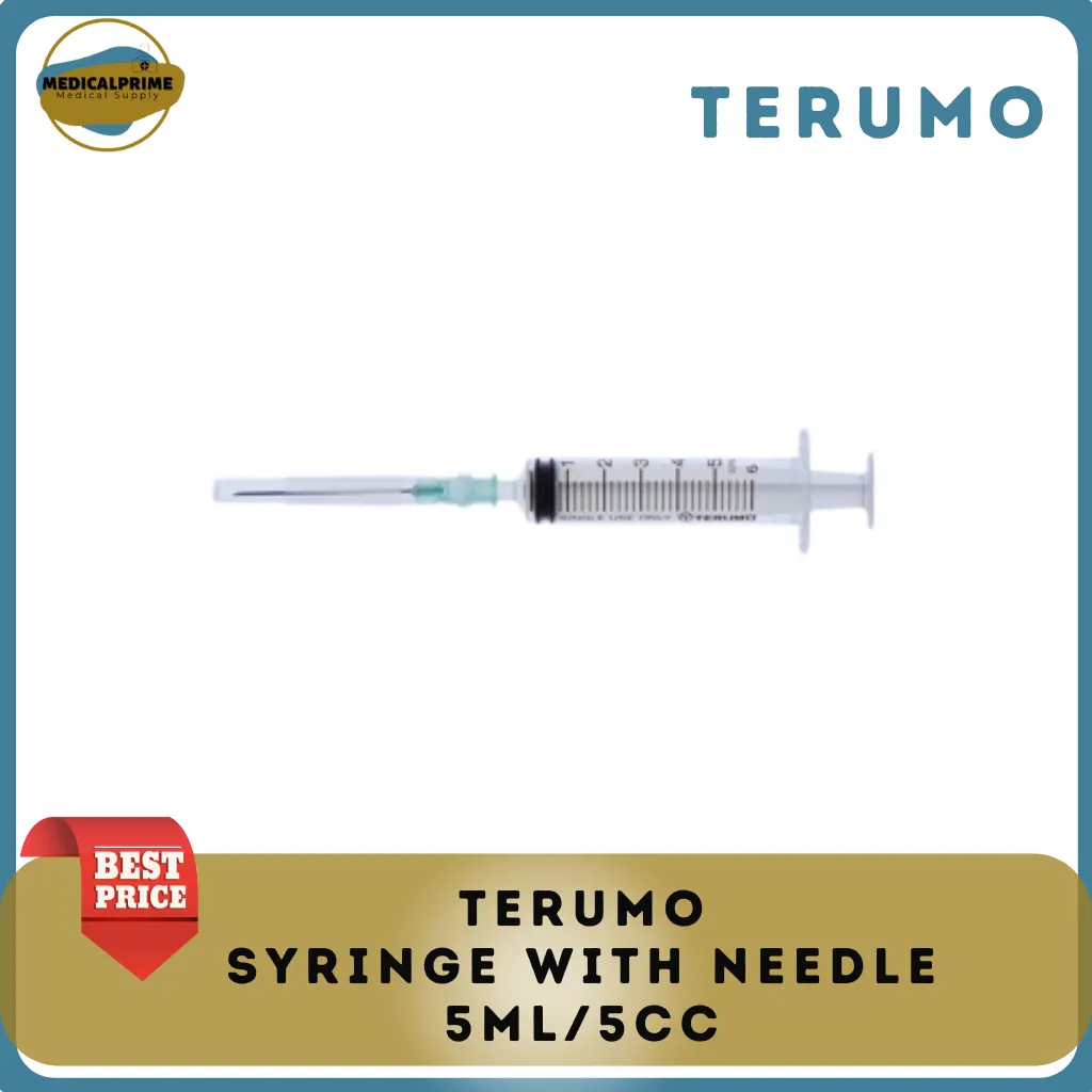 Terumo Syringe 5cc 23g x 1" / Disposable Syringe 5cc with needle Luer Lock Tip Original (100 ...