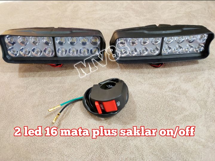 Paket Lampu Led 16 mata plus saklar on off/led 16 mata 16 watt 12 volt ...