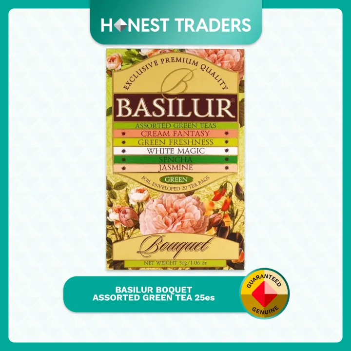 BASILUR TEA "Bouquet" Assorted Green Tea (1.5g x 25En) - 70197 - Pure ...