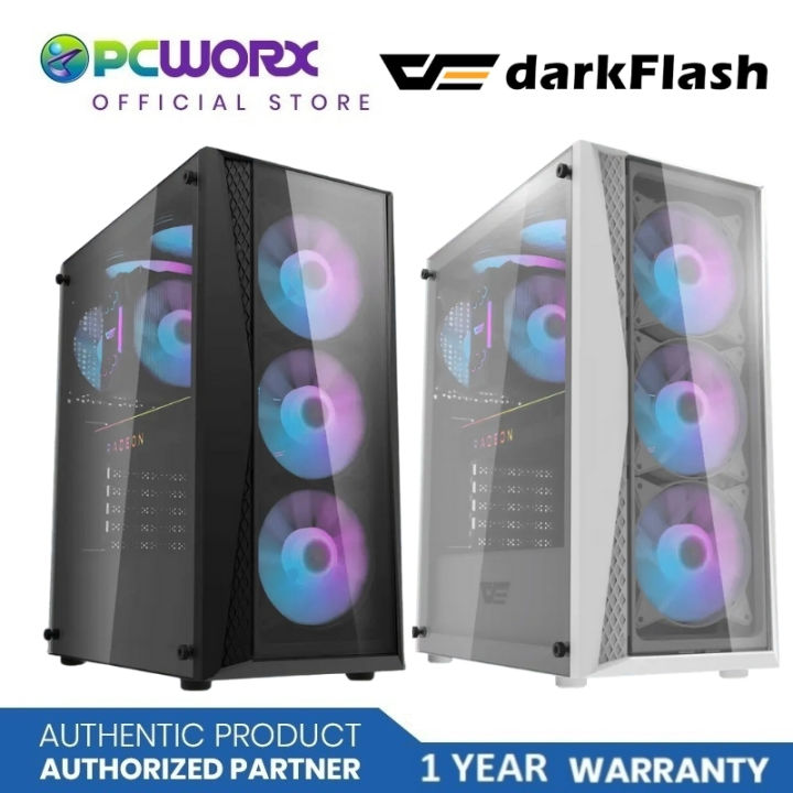 Darkflash DK352 Plus TG w/ 4pcs ARGB Fans Mid-Tower ATX Gaming Case ...