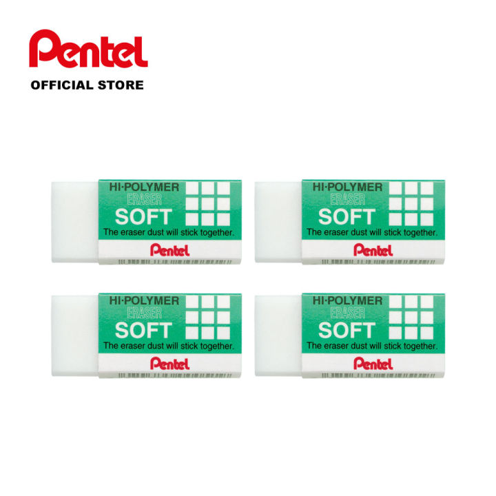 Pentel Hi-Polymer Soft Medium Eraser ZES (4-PC Pack) | Lazada Singapore