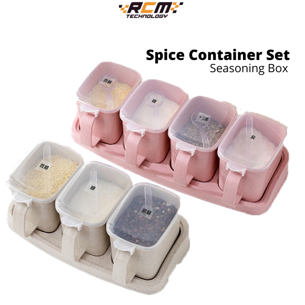 Spice Container Set Tempat Letak Garam Bekas Letak Garam Seasoning Box ...