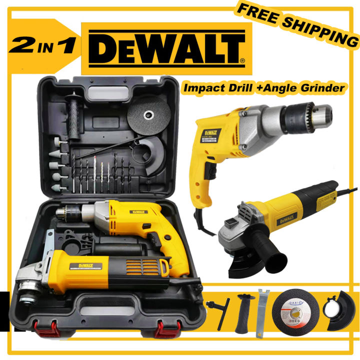DeWALT Original 2 in 1 Combo Kits Angle Grinder and Impact Drill Set ...