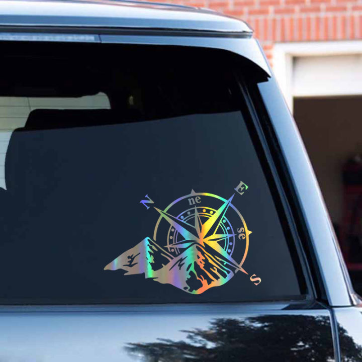 Compass car sticker reflective body sticker Compass direction prompt ...