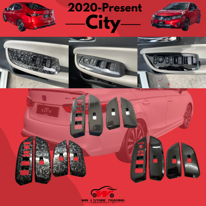 🔥READY STOCK🔥Honda City Gn/Gn2 Sedan 2020-2023 Carbon Trim/Glossy Black Power Windows Panel ...