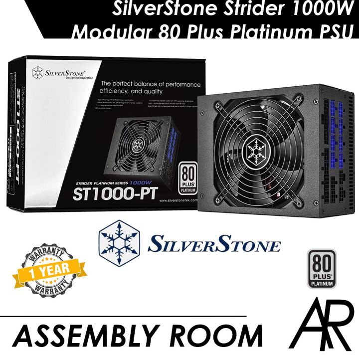 SilverStone Strider 1000W 80 Plus Platinum Fully Modular PSU 1000 Power ...