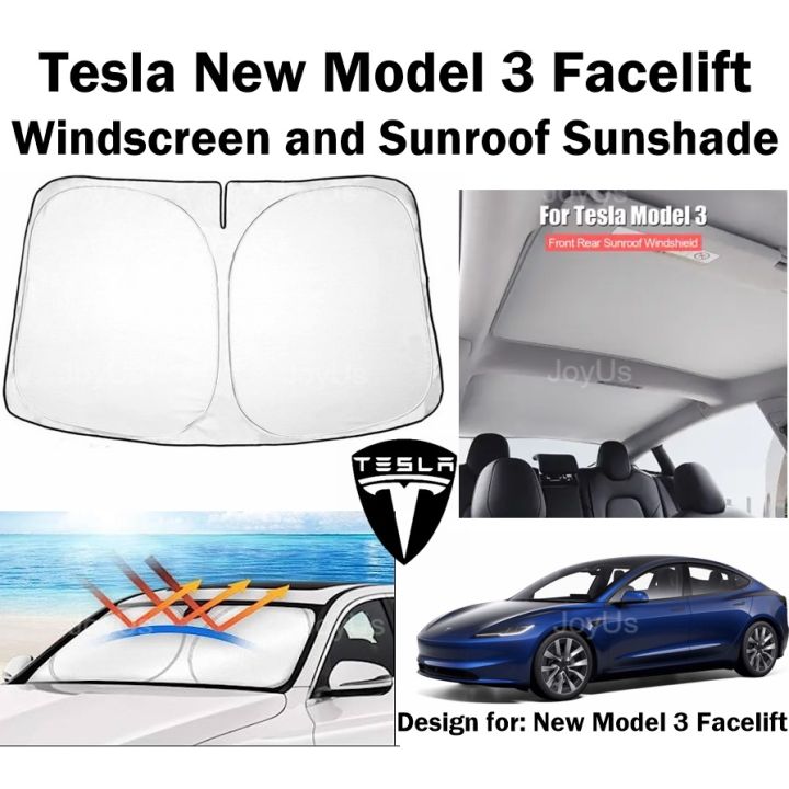Tesla New Model 3 Highland Facelift Windscreen Sunroof Sunshade Cover ...