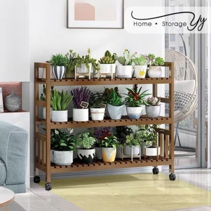 Johor Seller | Flower Rack Storage Rack Living Room Floor Movable ...