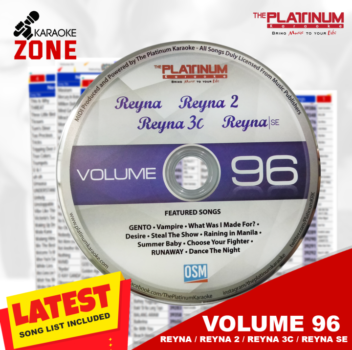 Platinum Karaoke Reyna 3C & Reyna SE CD with Additional Song List / CD ...