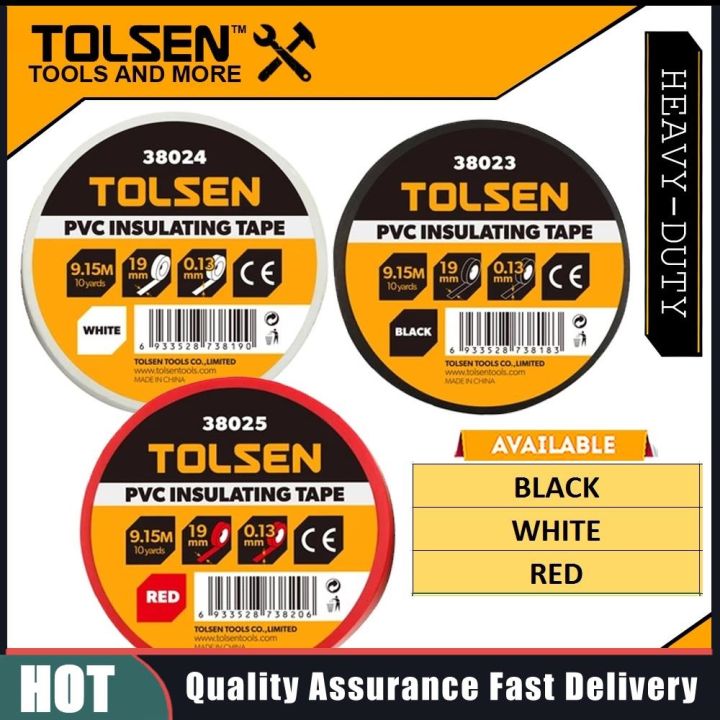 Tolsen (1pc) PVC Insulating Tape 19MM (Black Red or White) Electrical ... Tolsen (1pc) PVC Insulating Tape 19MM (Black Red or White) Electrical ...
