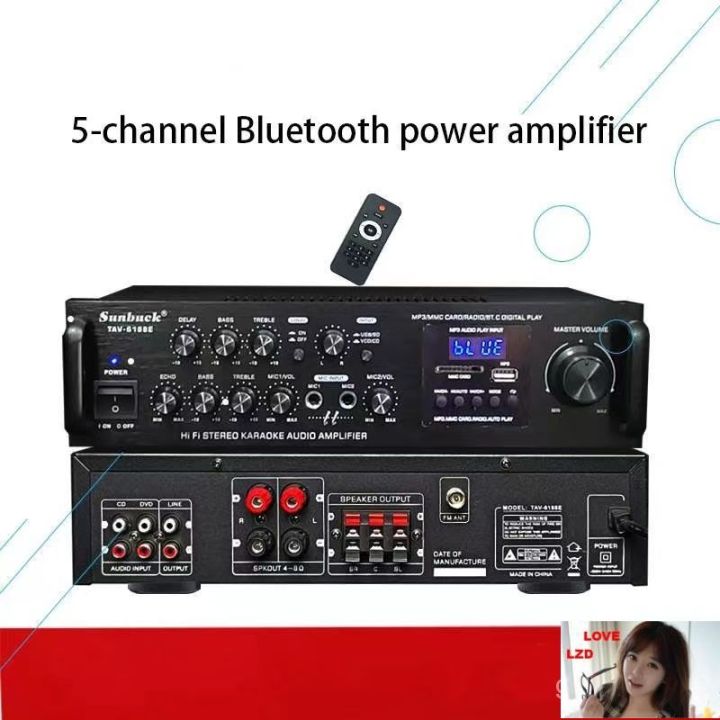 Sunbuck 220V TAV-6188E Home Audio Amplifier 5.0 Bluetooth 5 Channels ...