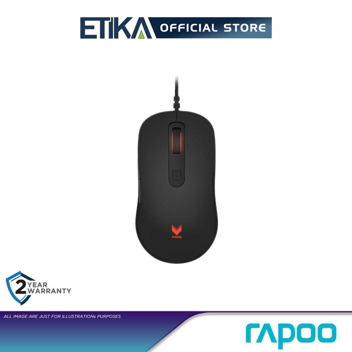 Rapoo V16 | Ergonomic Wired Gaming Optical Mouse | Adjustable 2000 DPI | Lazada