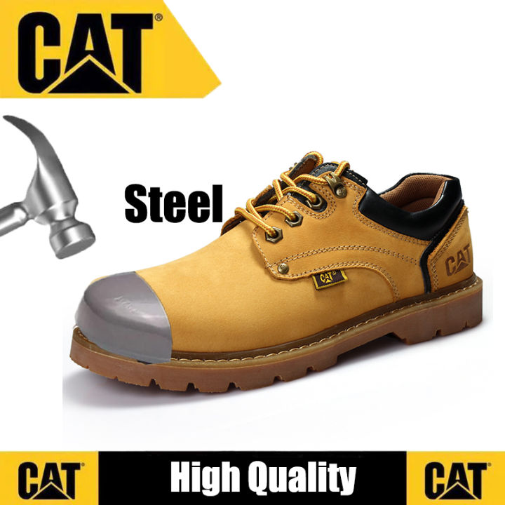 Caterpillar genuine leather shoes CAT safety shoes anti-smashing steel ...