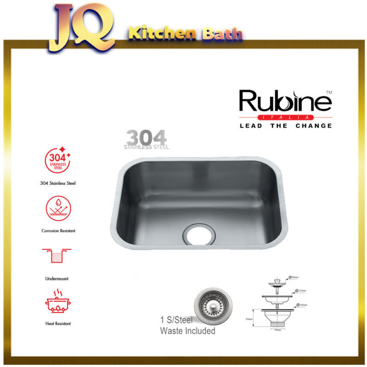 Rubine UNDER 575 Grade 304 Stainless Steel Single Kitchen ...