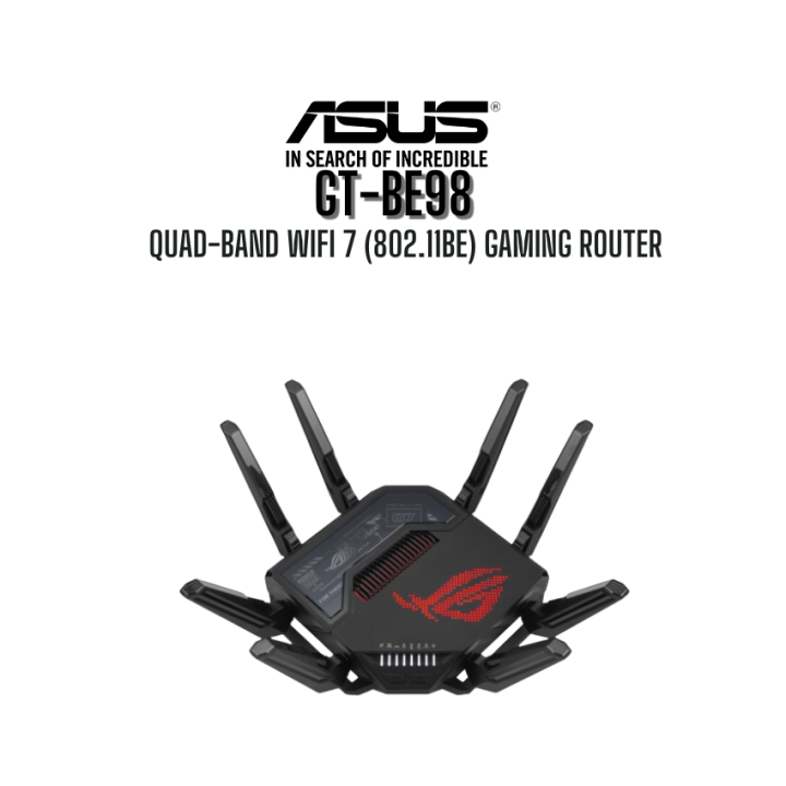 Asus GT-BE98 QUAD-BAND WIFI 7 (802.11BE) GAMING ROUTER | Lazada