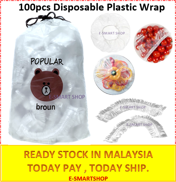 100pc Disposable Plastic Wrap 100片一次性保鲜袋套 | Lazada