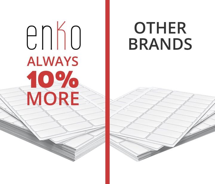 enKo - 2 x 4 Inch Label - White Blank - 10 Up Address Mailing Labels ...