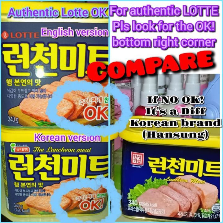 LOTTE OK LUNCHEON MEAT exp2026 Original imported Korea same taste SPAM ...