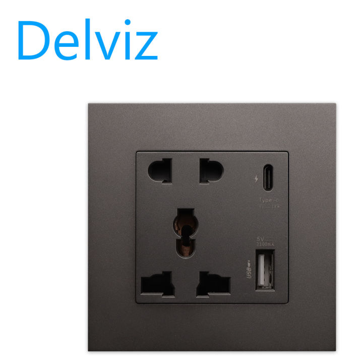 Delviz EU standard Type-c charging socket, wall mounted power node USB ...