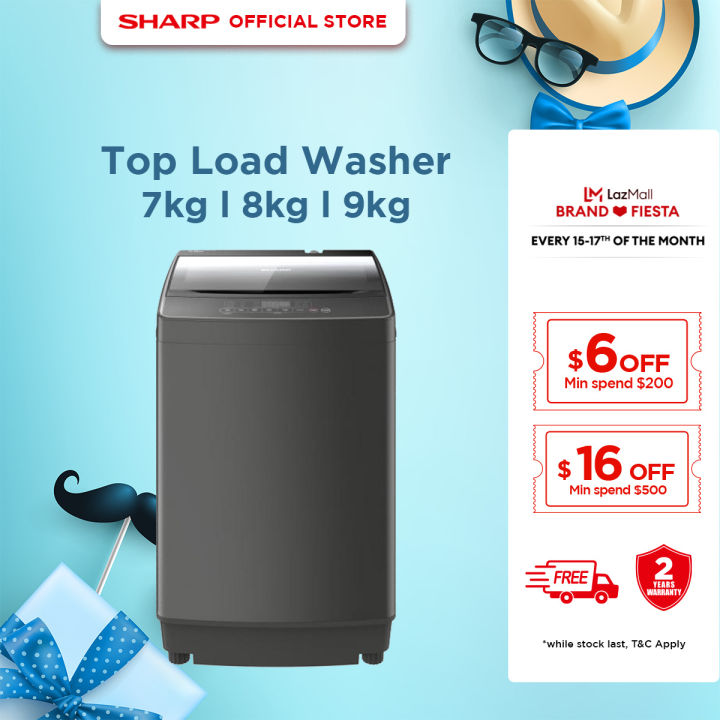 SHARP 7Kg l 8Kg l 9Kg Top Load Washer Washing Machine ES-G70G | ES-G80G ...