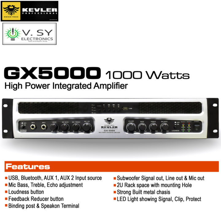 Original 2023 Kevler GX-5000 1000W X2 Professional Power Amplifier GX ...