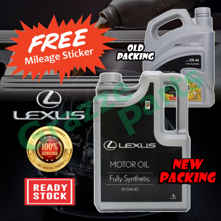 4L - New Lexus 5W40 API-SN Fully Synthetic Engine Oil Toyota Motor Oil ...