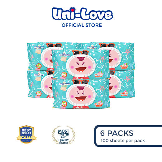 UniLove Baby Wipes Summer Edition (Boy) 100's Pack of 6 | Lazada PH