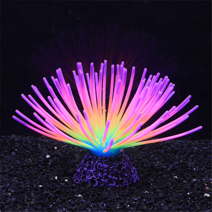 Aquarium Fake Water Grass Silicone Sea Urchin Home Aquarium Decor ...