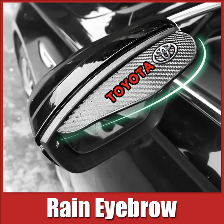 2Pcs/Set Black Carbon fiber texture Car Rearview Mirror Rain Eyebrow ...