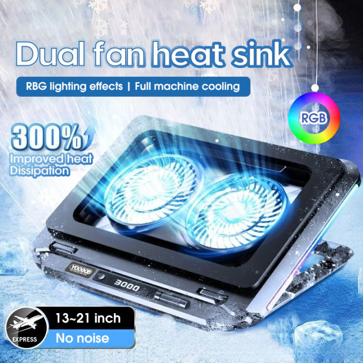 🔥ส่งไวจากไทย🔥 Laptop Cooler Powerful Turbo-Fan RGB Blower-style Cooling ...