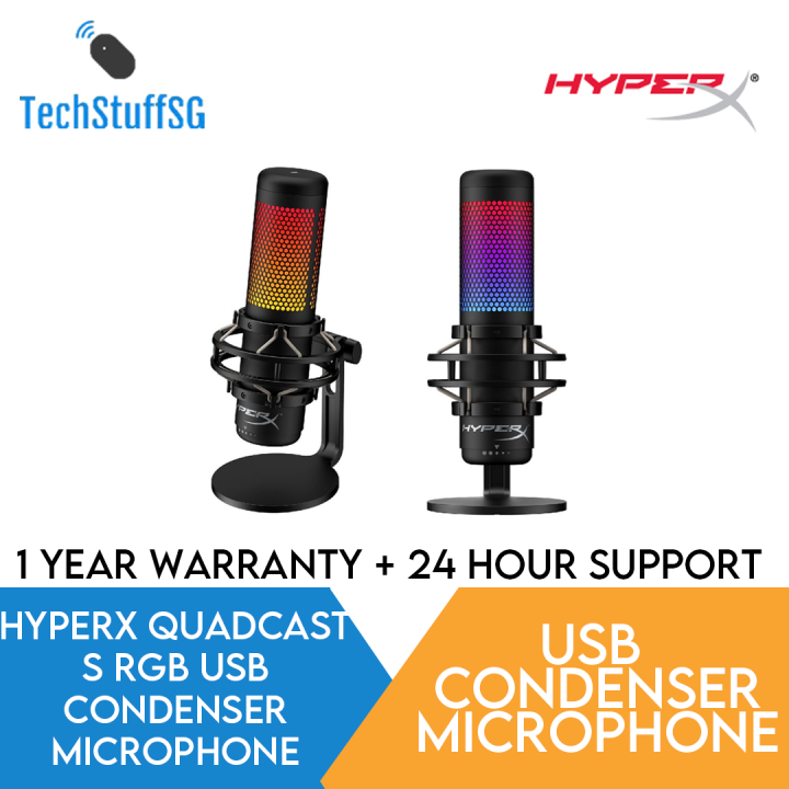 HyperX QuadCast S - RGB USB Condenser Microphone (HMIQ1S-XX-RG/G) for ...