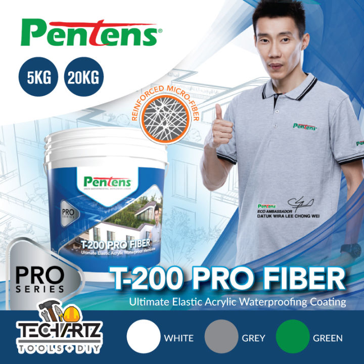 PENTENS T-200 PRO FIBER 5KG ULTIMATE ELASTIC ACRYLIC WATERPROOFING ...