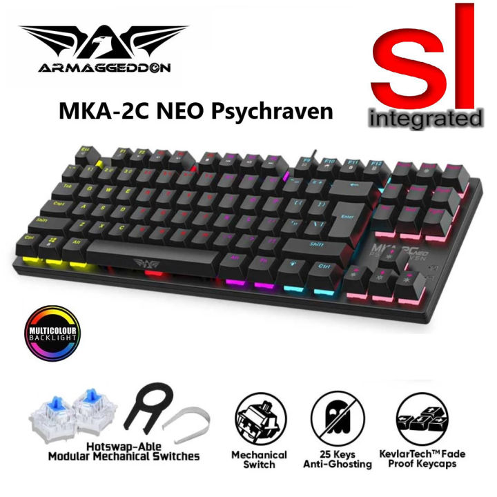 Armaggeddon MKA-2C NEO Psychraven Mechanical Gaming Keyboard - Black ...