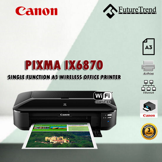 Canon Pixma IX6870 A3+ Single Function (Print Only ) Wireless Printer ...