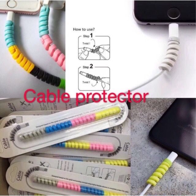 4 Pcs Cord Protector Set Spiral USB Charger Cable Protector | Lazada PH
