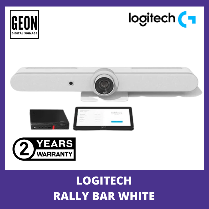 LOGITECH Rally Bar White 4K UHD Including Logitech Tap with Cat5e Kit ...