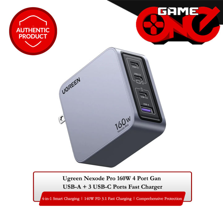 Ugreen Nexode Pro 160W 4 Port Gan USB-A + 3 USB-C Ports Fast Charger (X763/25876) | Lazada PH