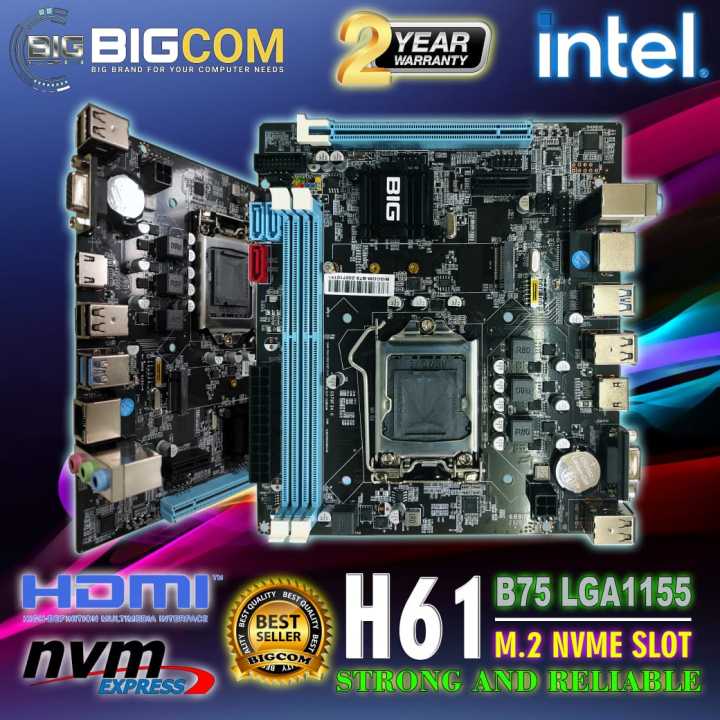 BIGCOM MOTHERBOARD H61 Socket LGA 1155 Chipset B75 MAINBOARD BIGCOM H61 | Lazada Indonesia