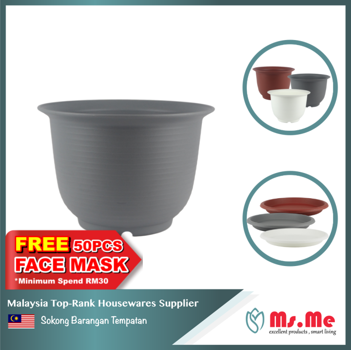 Ms Me Diameter 24cm High Quality Round Flower Pots With Saucer Tray ...