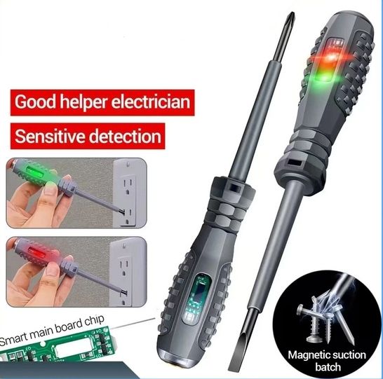 BB7 - Obeng Testpen Bolak Balik Tespen Dual Led Alat Deteksi Cek Ukur ...