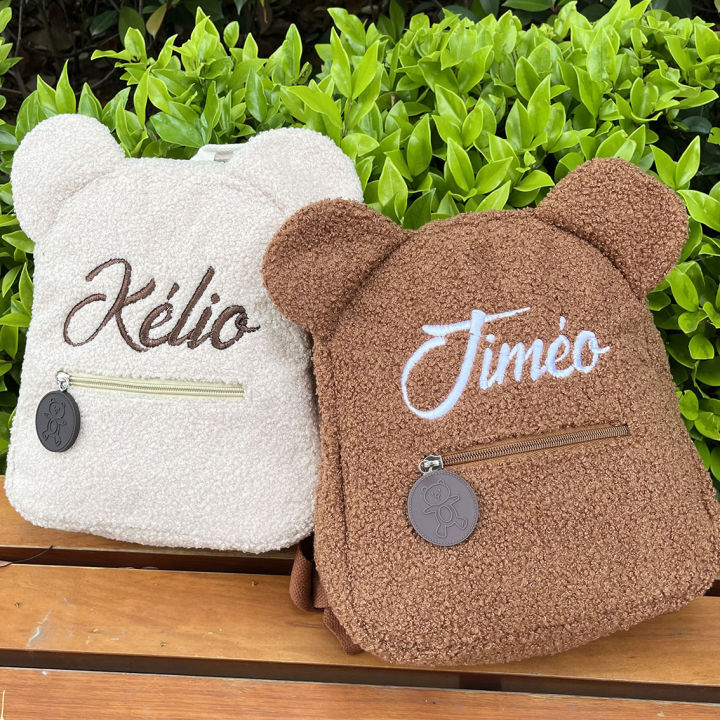 Personalised Mini Kawaii Bear Ear Backpack Embroidery Any NameTeens Kid ...