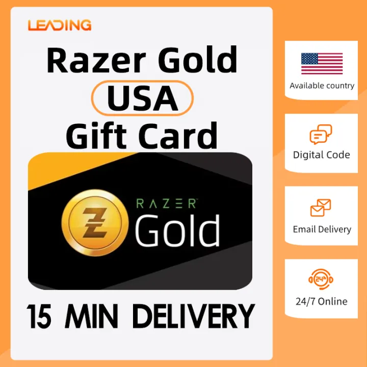 Razer USA Razer Gold Gift Card Direct Top-Up PIN Code(US) ⚡ Gold coin ...
